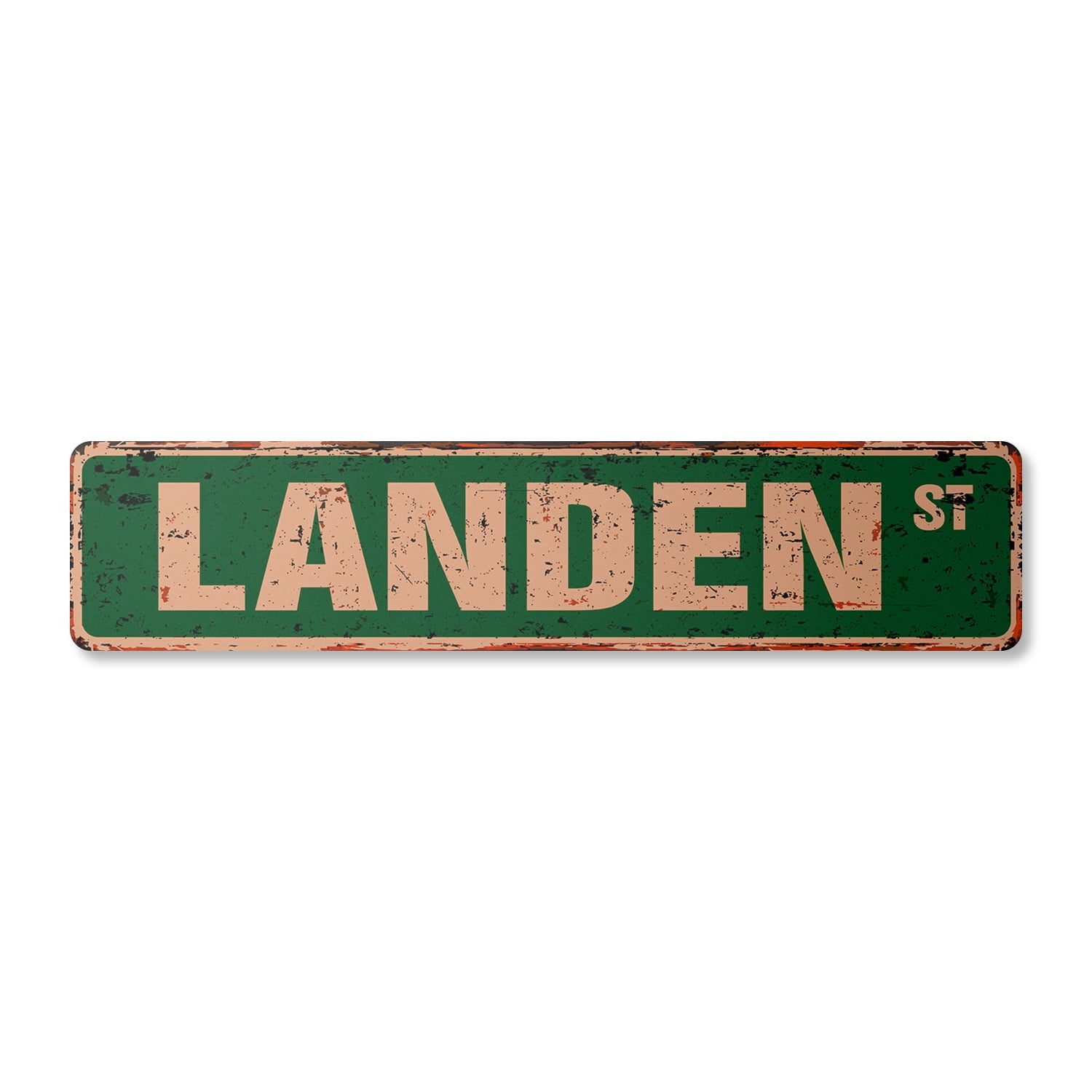 LANDEN Vintage Plastic Street Sign Childrens Name Room Sign | Indoor ...