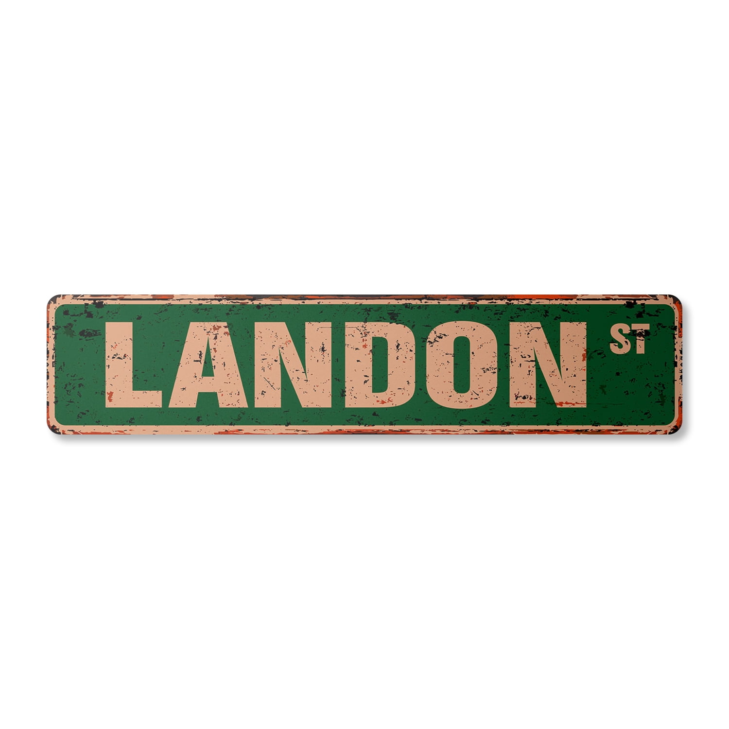 LANDON Vintage Plastic Street Sign Childrens Name Room Sign | Indoor ...