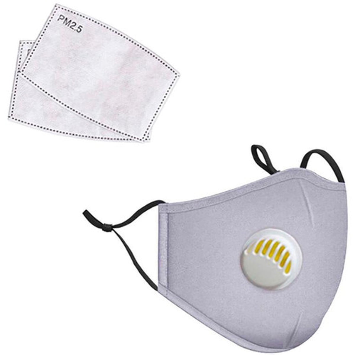LANDOU Reusable Fabric Face Mask with PM2.5 Filters & External Valve ...