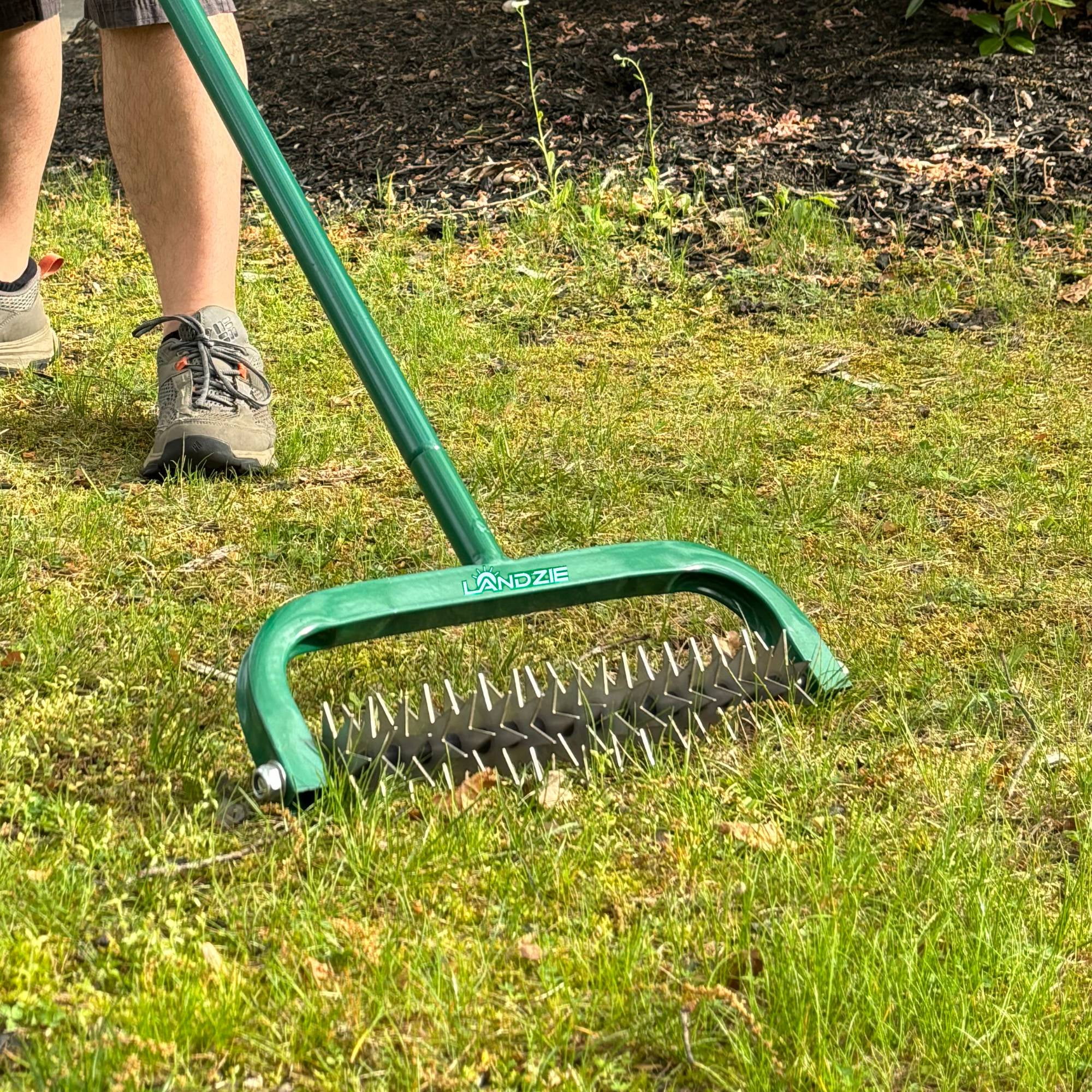 LANDZIE Overseeder - Rotary Cultivator Overseed Tool – Cuts Precise ...