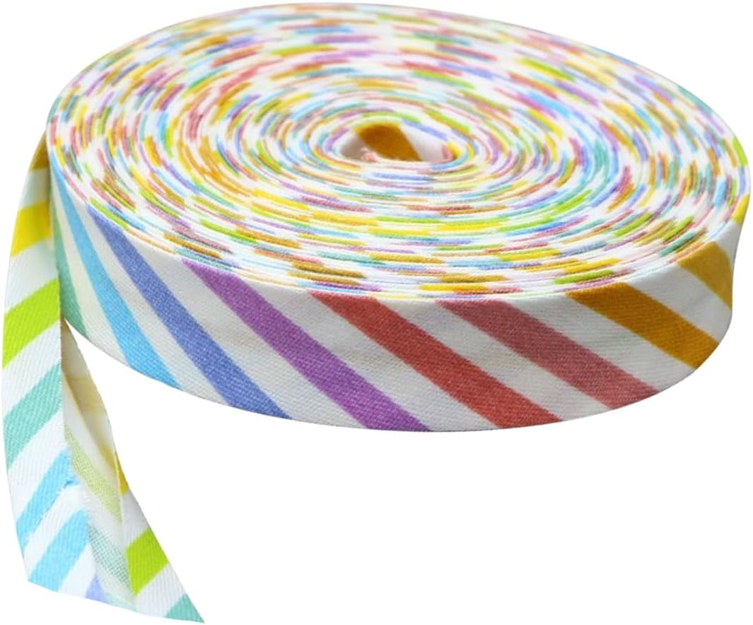LANFENG 10.94 Yards Rainbow Stripe bias Binding, 5/8 inch Wide ...