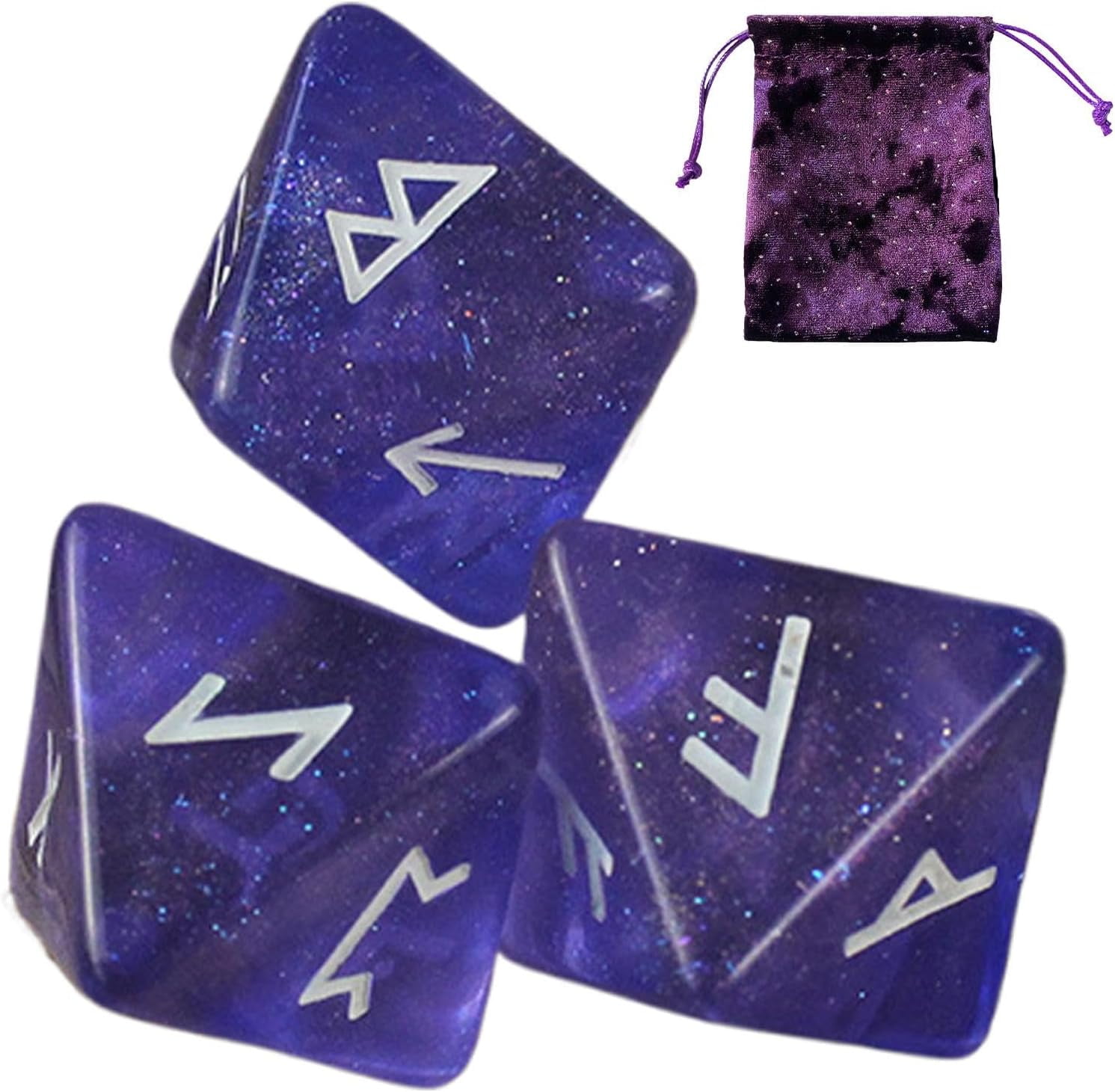 LANFENG 3Pcs Rune Dice, Astrology Dice, Divination Dice, 8 Sided Mystic Vivid Colors Astrology ...