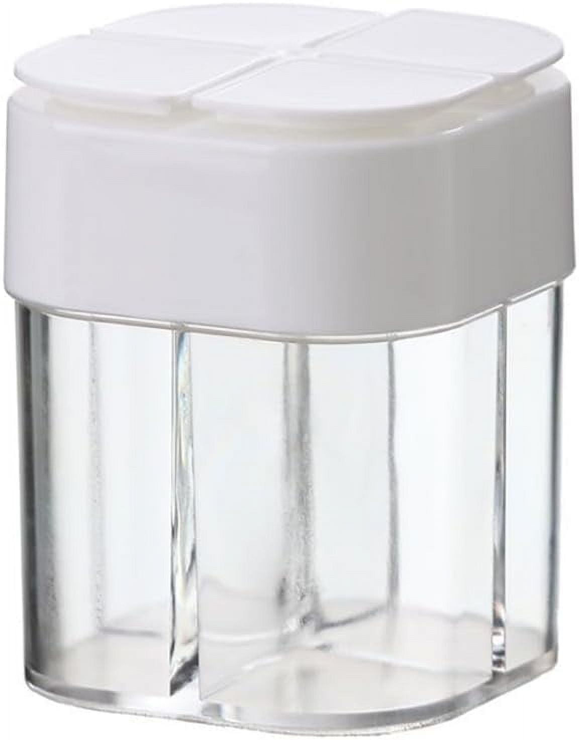 LANFENG 4 in 1 Salt and Pepper Shaker Jar, 4 Grids Flip Clear Empty ...