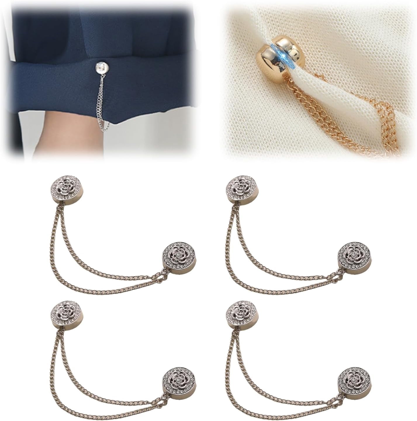 LANFENG 4 Packs Strong Magnetic Clothing Clips With Powerful A-Mix ...