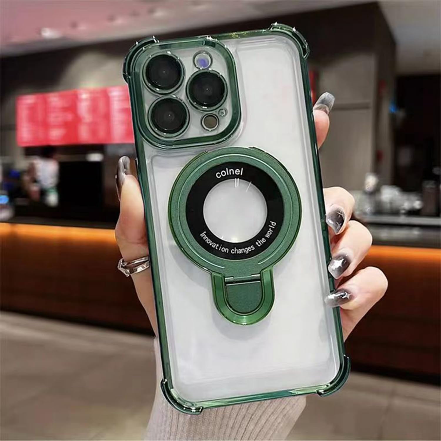 LANFENG Airbag Four Corners Anti-Drop Magnetic Bracket Case Cover for ...