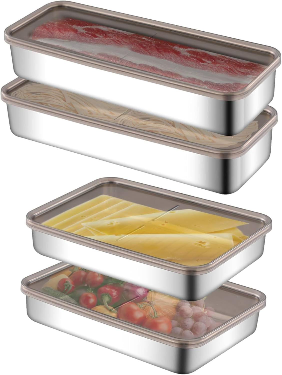 LANFENG Bacon Keeper Container, Cheese Container for Fridge,Lunch Meat ...