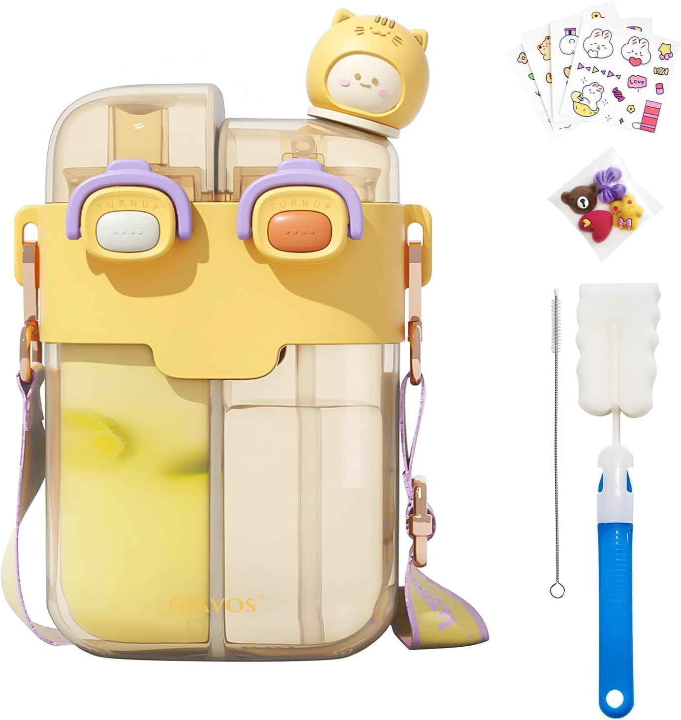 LANFENG Bottle Kawaii Water Bottle Cute Water Bottles with Straw ...