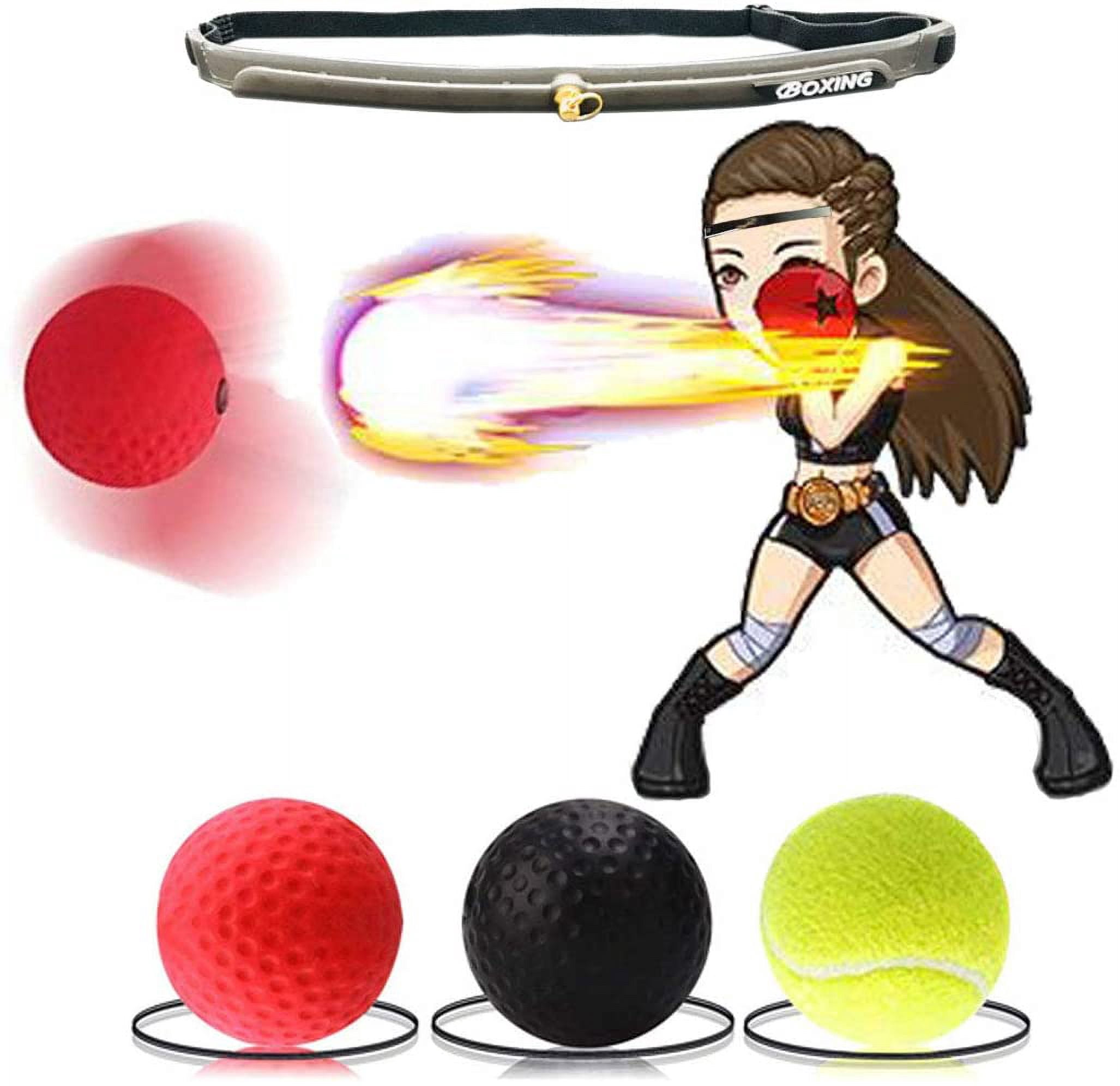 LANFENG Boxing Reflex Ball 3 Difficulty Level Boxing Ball with Headband ...