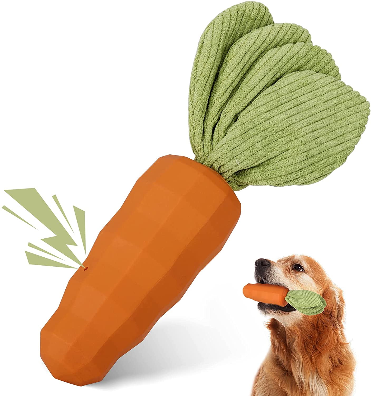 LANFENG Carrot Dog Toys for Aggressive Chewers Super Chewers Tough & Durable Rubber ...