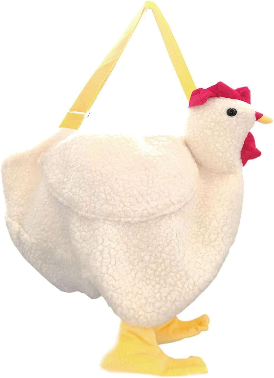 LANFENG Chicken Purse Chicken Bag Fluffy Hen Crossbody Bag Plush ...