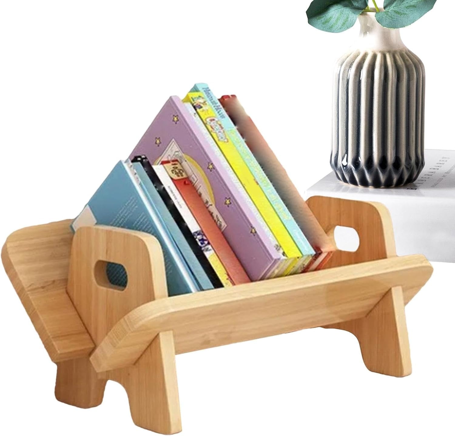 LANFENG Chrox Desk Bookshelf,Book Rack Tabletop Book Organizer Wood ...