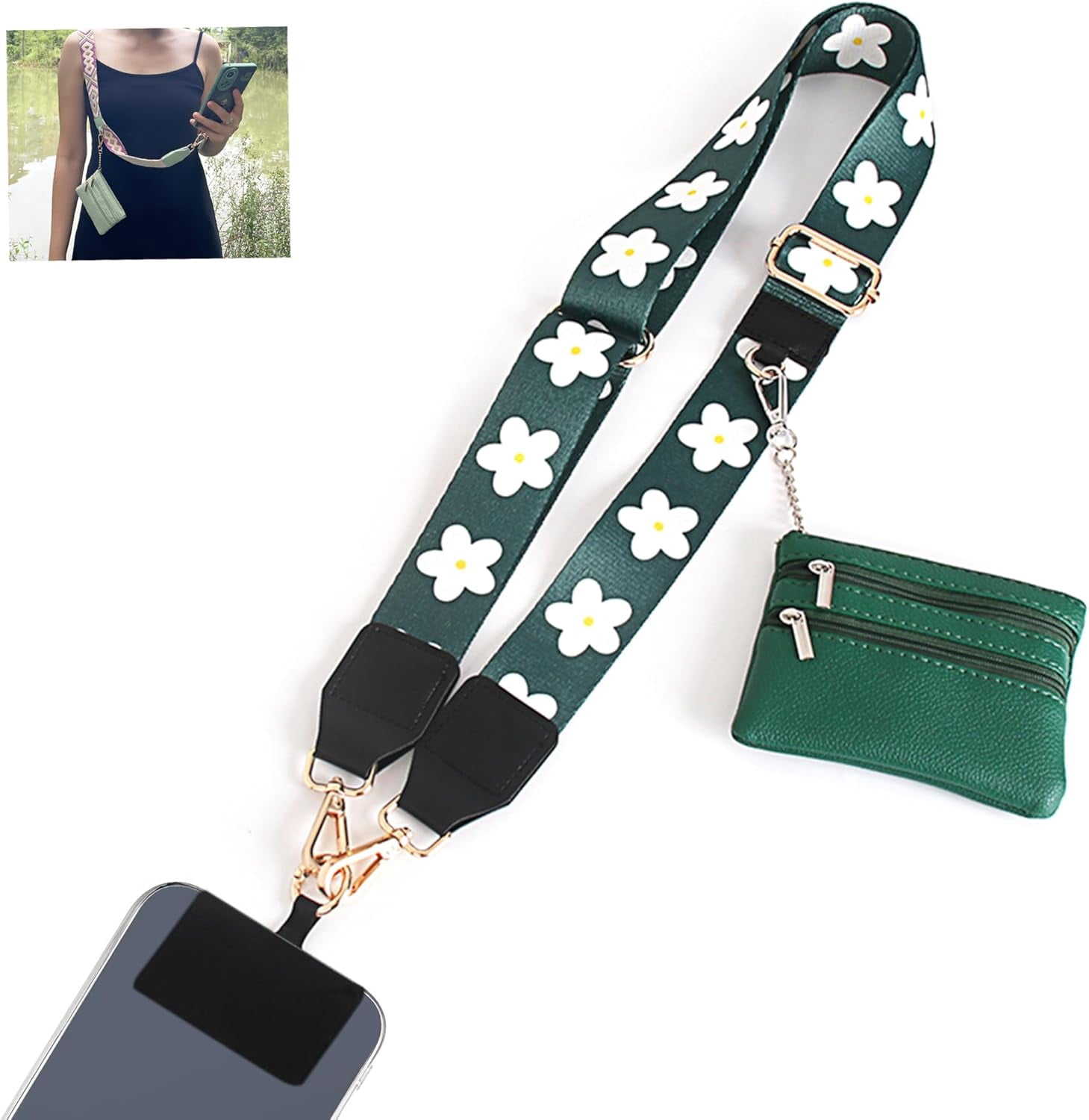 LANFENG Clip and Go Strap for Phone with Wallet Crossbody, Adjustable ...