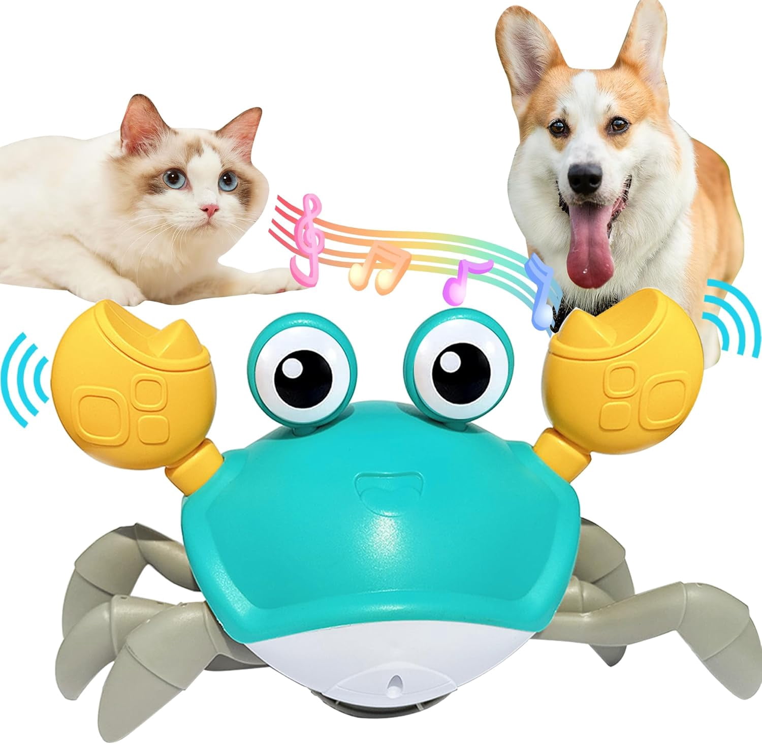 LANFENG Crawling Crab Dog Cat Toys, Escaping Crab Dog Toy with Obstacle ...