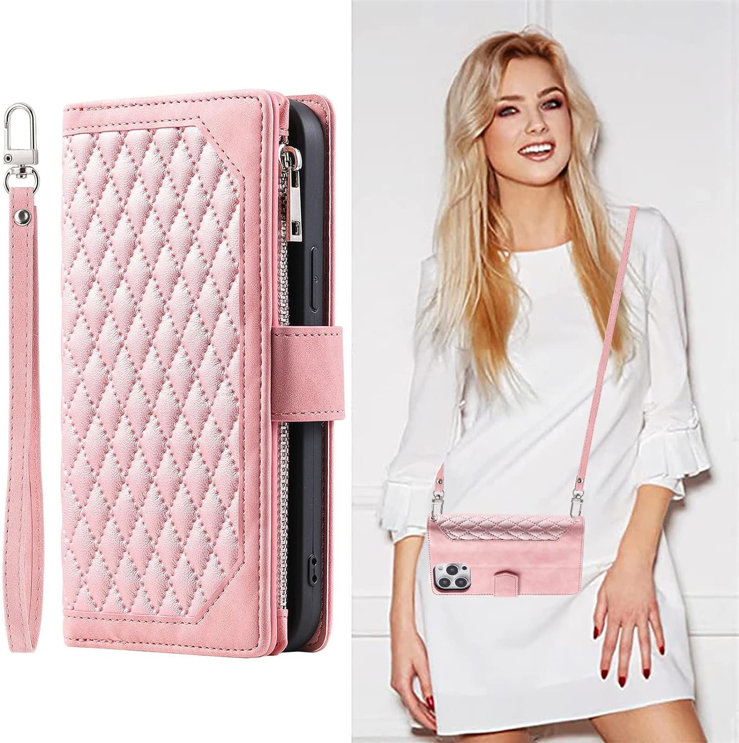 LANFENG Crossbody Wallet Case for Apple iPhone 12 Pro Max Leather Phone ...