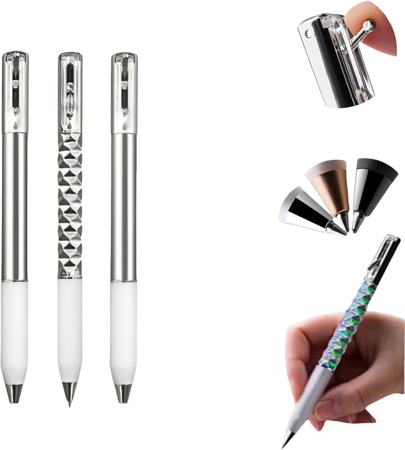 LANFENG Crunchy Sensory Pen,Geometric Crinkle Design Fidget Pen ...