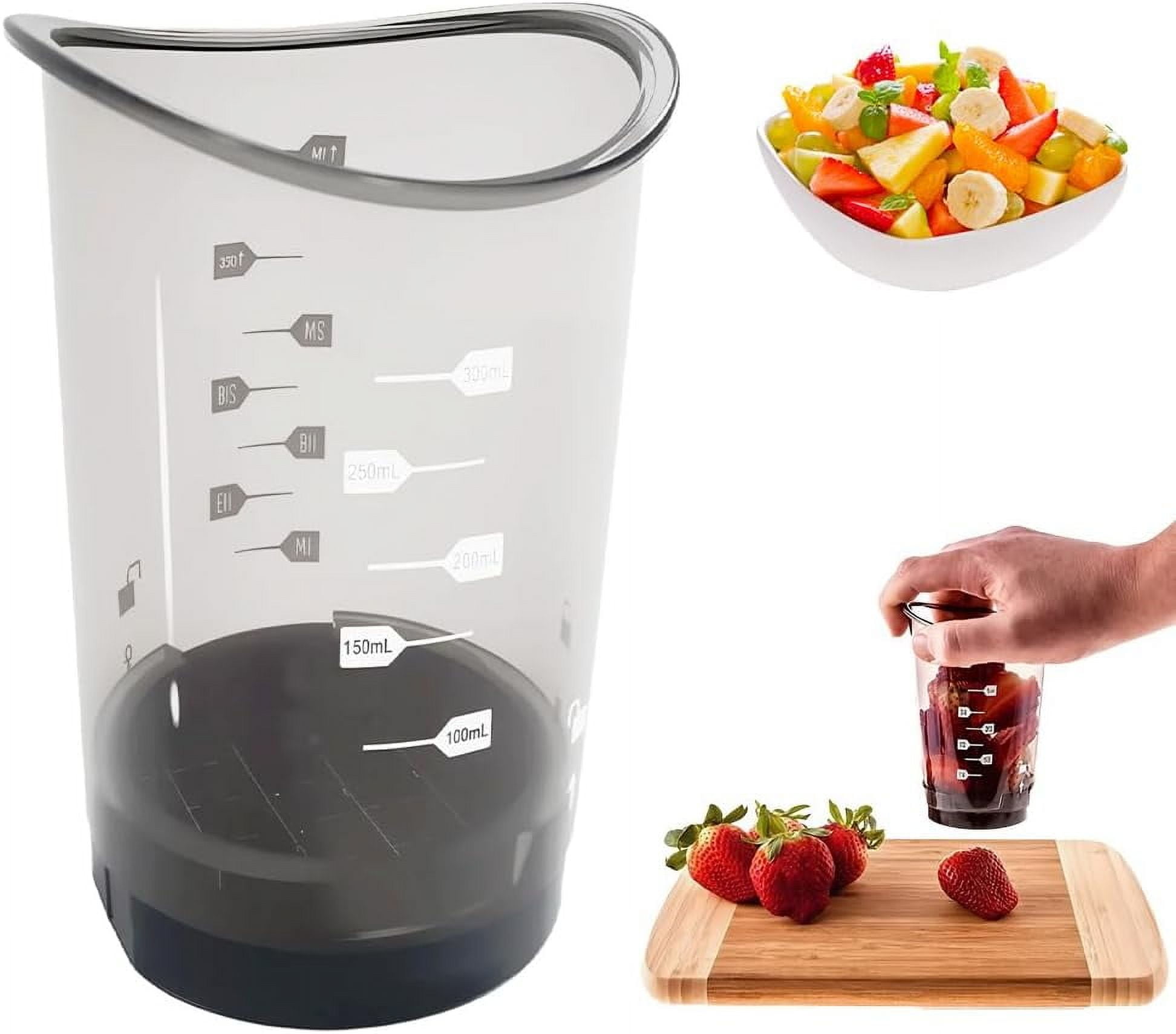 LANFENG Cup Slicer Fruit Slicing Cup with Removable Push Plate, Premium ...
