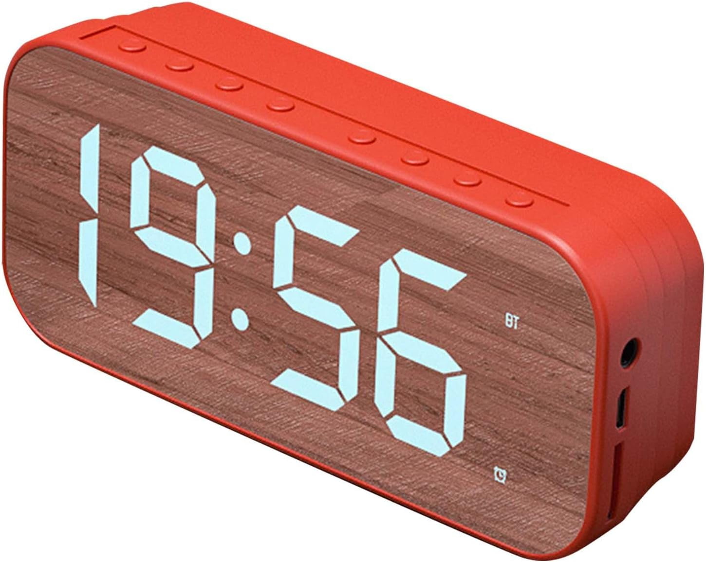 LANFENG Digital Alarm Clock Bluetooth Speaker Mirror Display - LED ...