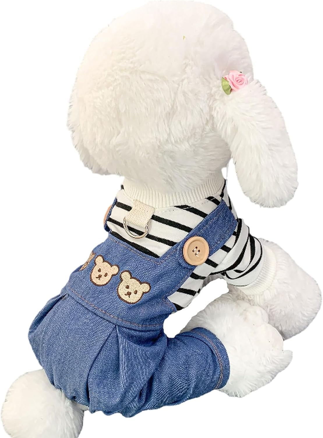 LANFENG Dog Clothes for Small Dogs Girl Denim Jeans Couple Pet Clothing ...