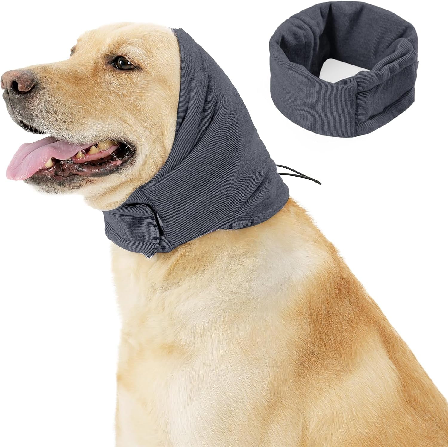 LANFENG Dog Ear Muffs Noise Protection Hoodie for Dogs Breathable Calming Head Wrap with Ear ...