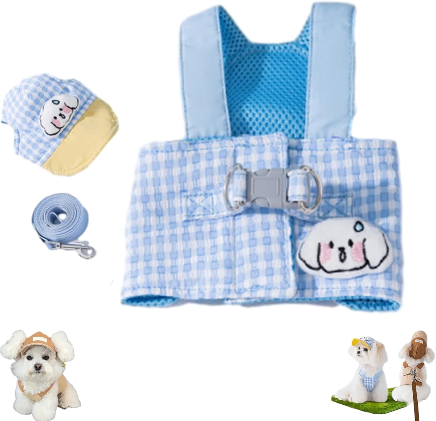 LANFENG Dog Harness with Leash Set, Chewie Viral Cozy Outfit, Cute ...