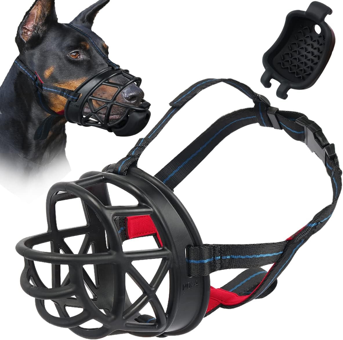 LANFENG Dog Muzzle, Basket Muzzle with Slow Feeder for Positively Leading, Anti Biting Chewing ...