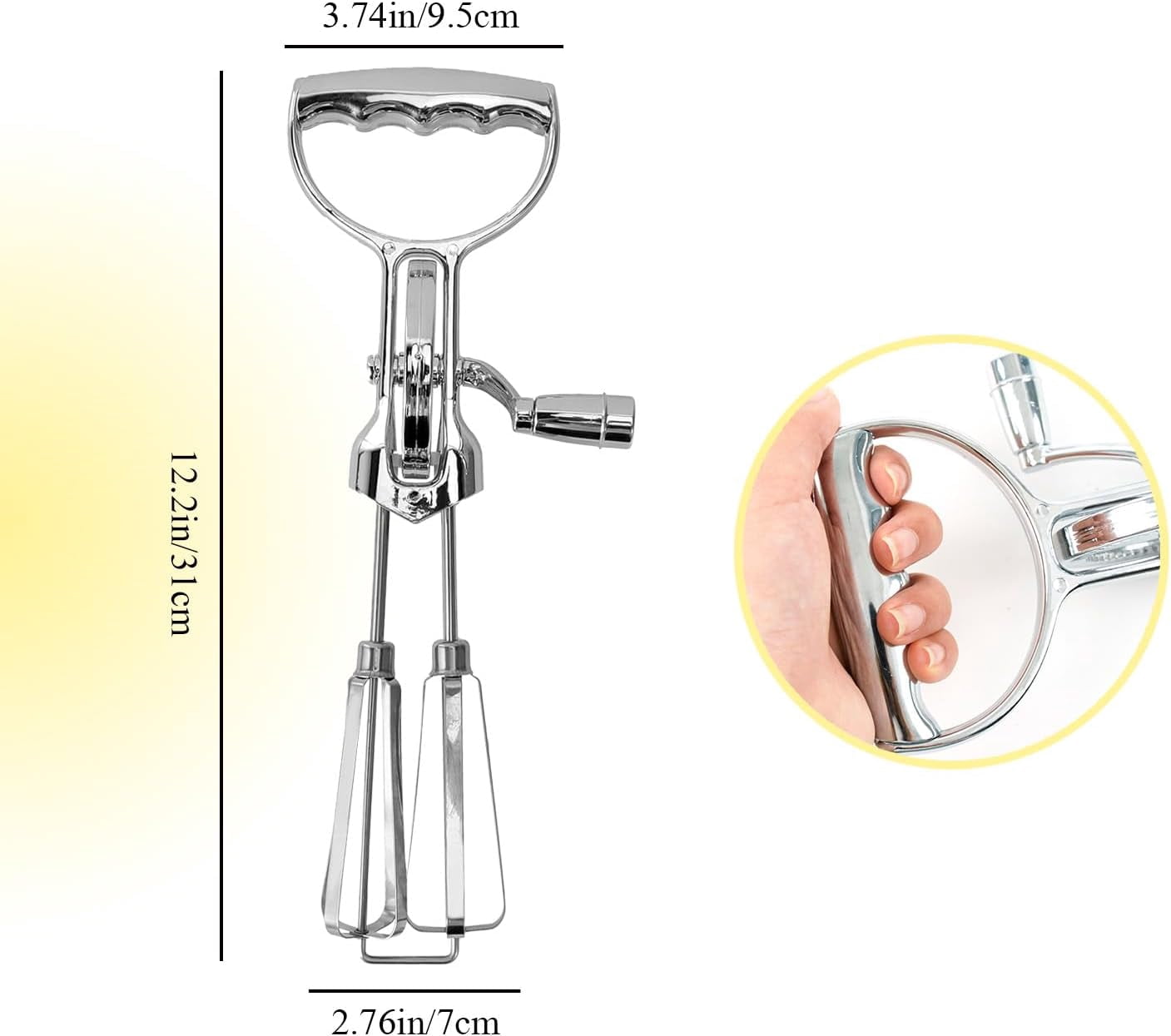 LANFENG Egg Beaters Hand Crank, Manual Hand Mixer, Stainless Steel Egg ...