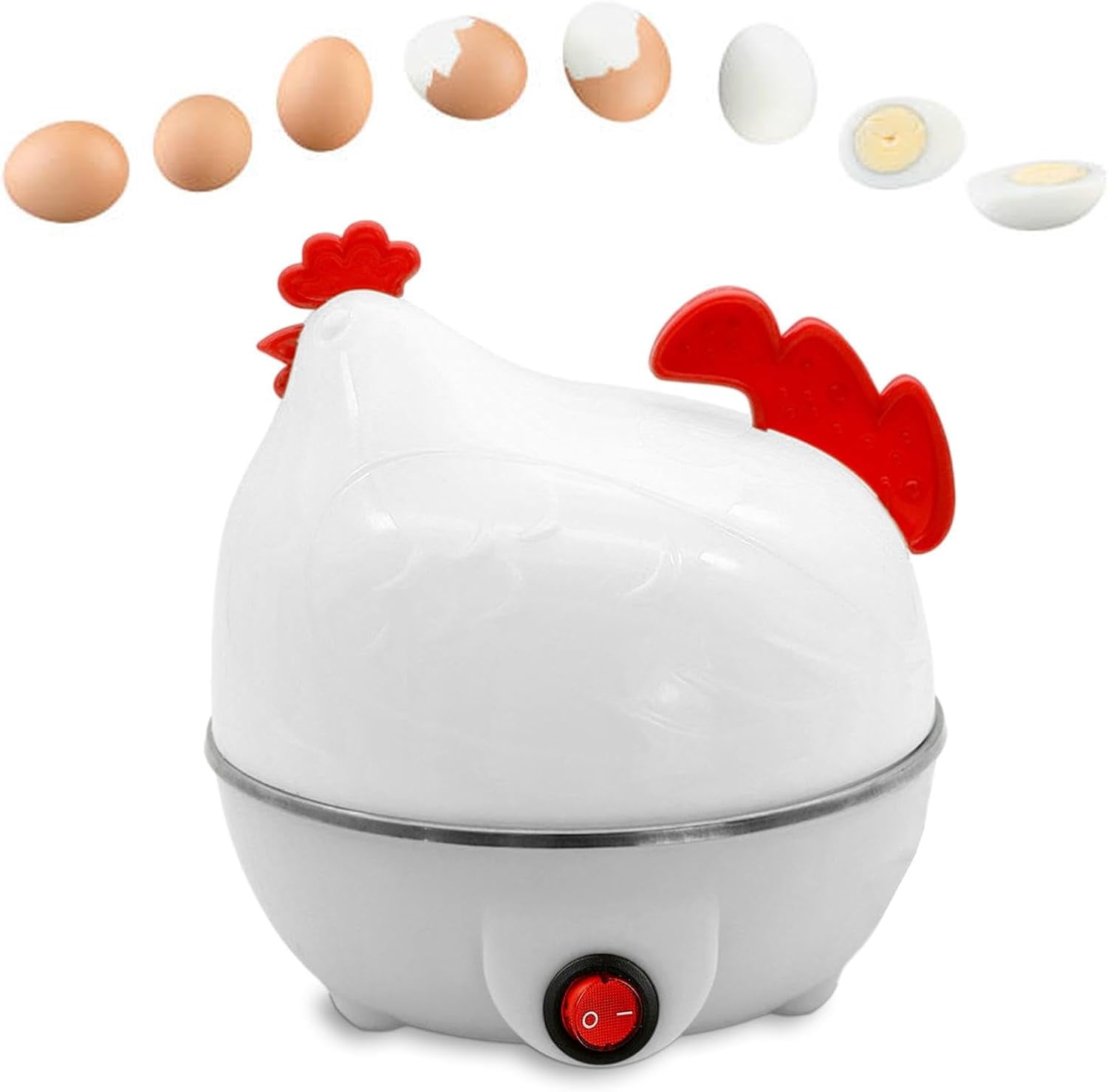 LANFENG Electric Chicken-Shaped Egg Boiler Auto Shut Off Feature 7-Egg ...