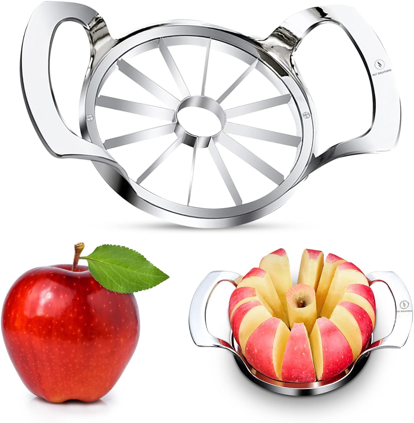 LANFENG Extra-Large Apple Slicer | Ultra-Sharp 12-Blade Apple Cutter Heavy Duty Stainless Steel ...