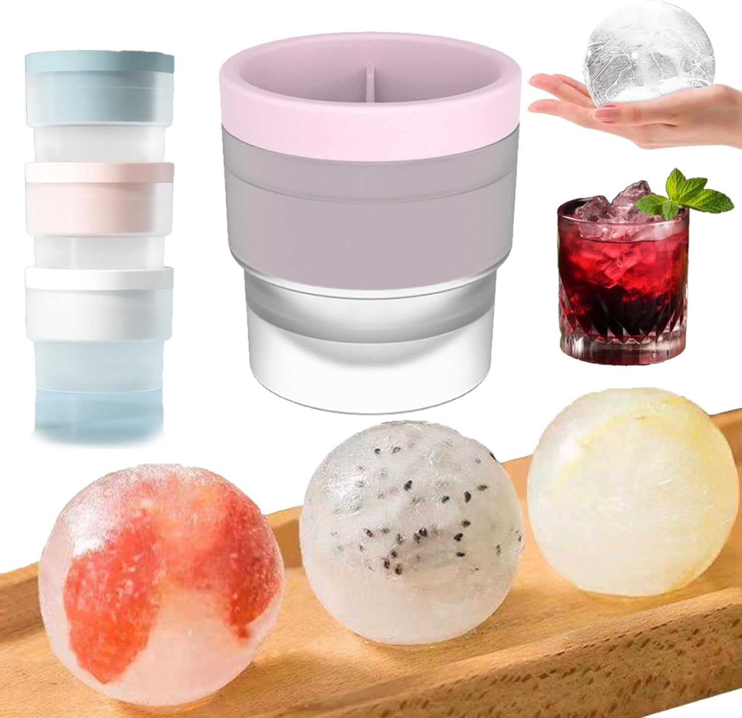 LANFENG Food Grade Stackable Slow Melting DIY Ice Ball for Cocktail ...