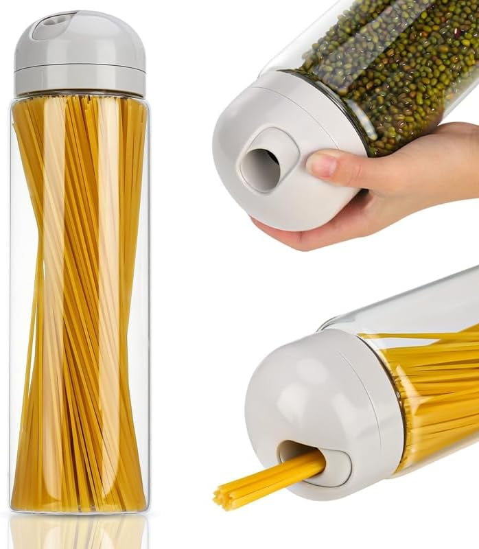 LANFENG Glass Spaghetti Pasta Container with Lids, Glass Food Jar for ...