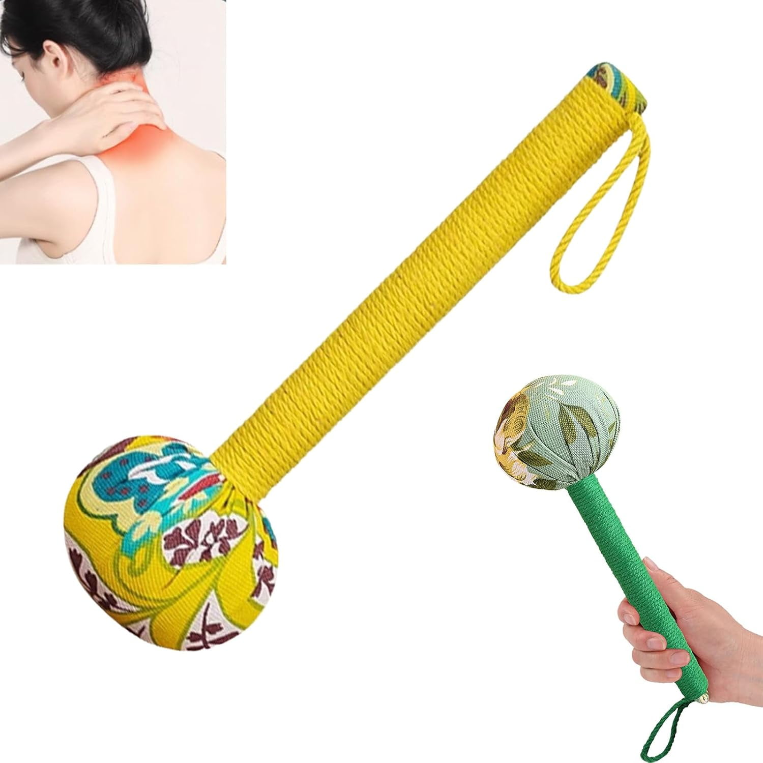 LANFENG Hammer, Massage Hammer, Long Size Wormwood Massaging Mallet Tool, Body Hammer - for Back ...