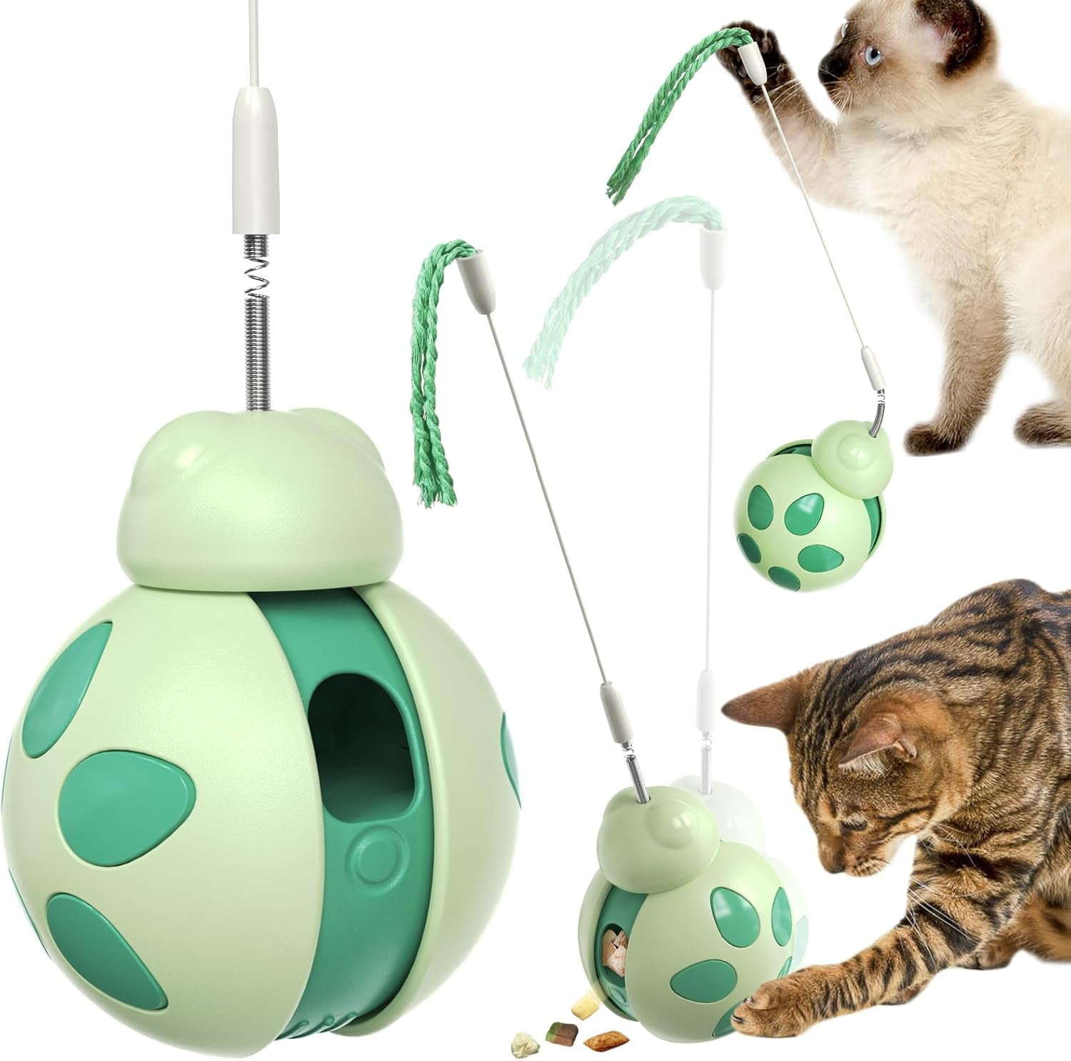LANFENG Interactive Cat Toy, Cat Treat Dispenser, Rolling Interactive ...