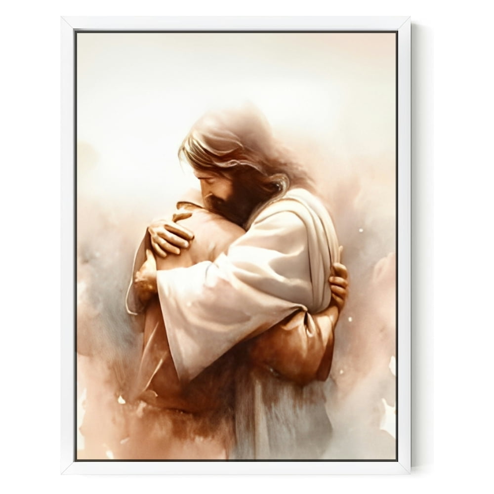 LANFENG Jesus Hugging Man Painting Savior And Man Poster Christian ...