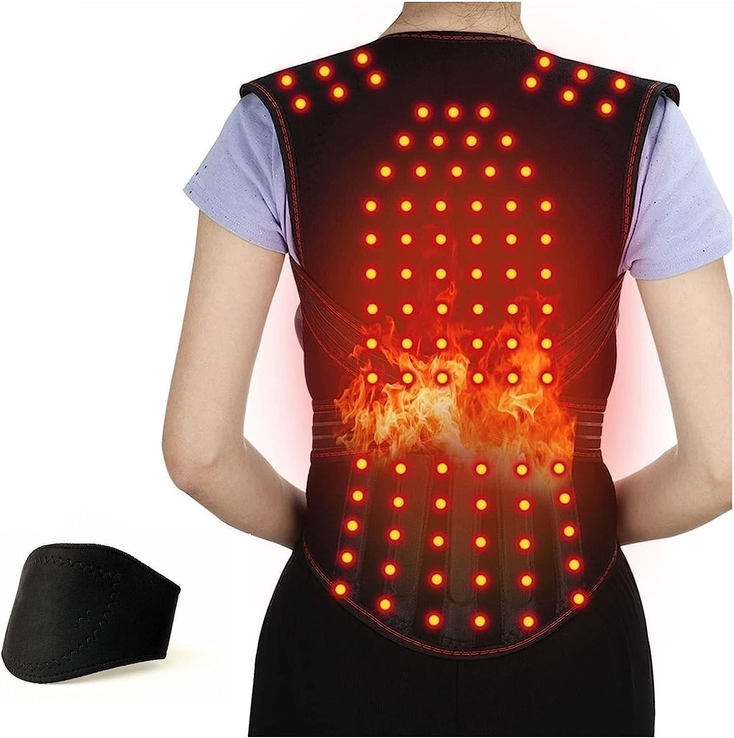 LANFENG Magnetic Back Support Self-Heating Therapy Vest Full Back ...