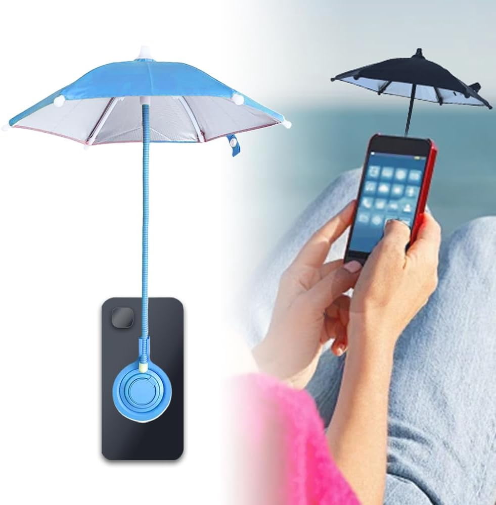 LANFENG Magnetic Phone Umbrella Mini Sun Shade for Cell Phones Anti ...