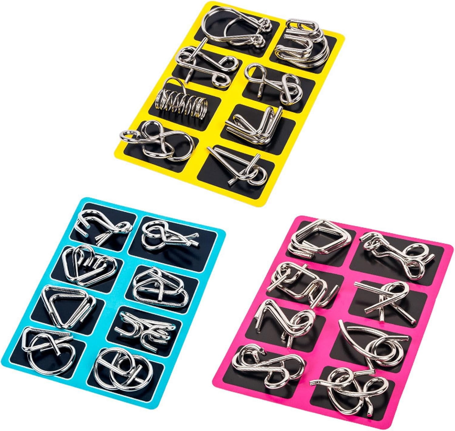 LANFENG Metal Puzzle Ring 24 Piece Set, Metal Puzzle Ring, Educational ...
