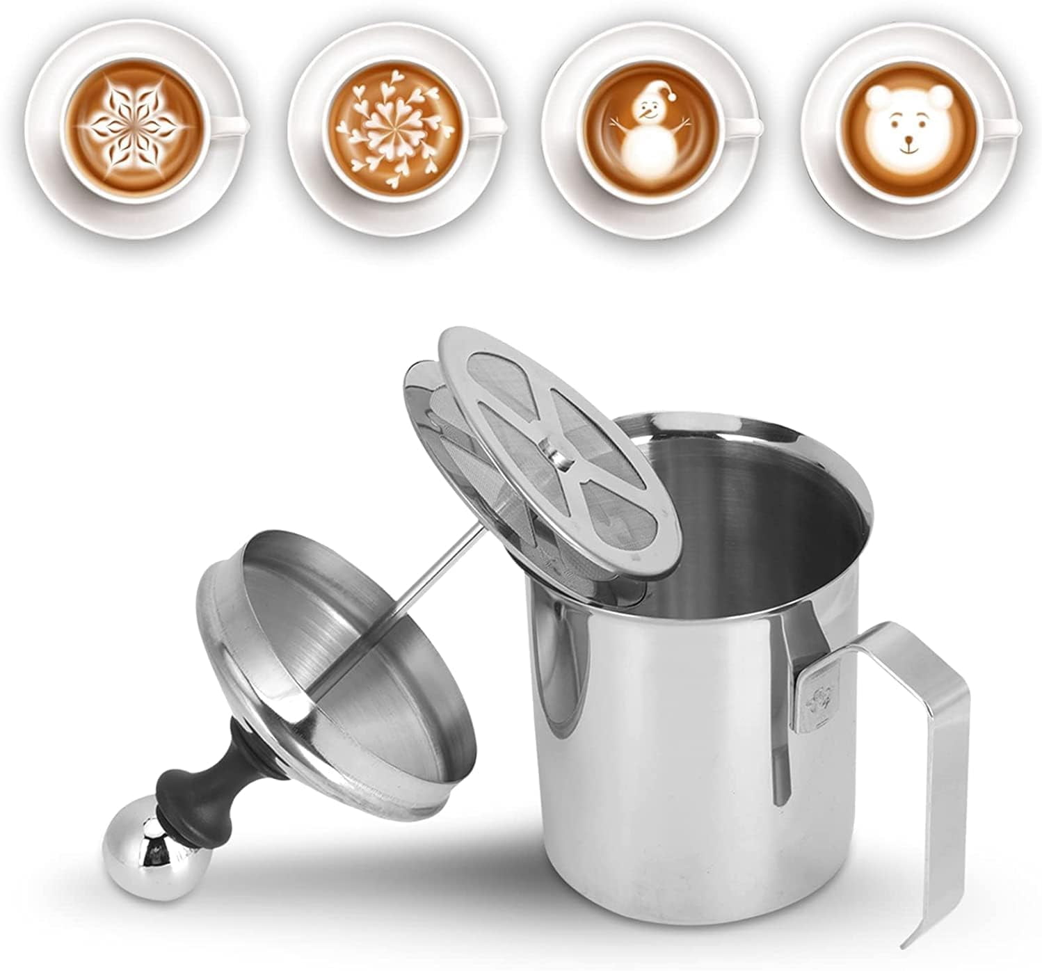 LANFENG Milk Frother, Manual Frother 27oz/800ml Milk Frothing Pitchers ...