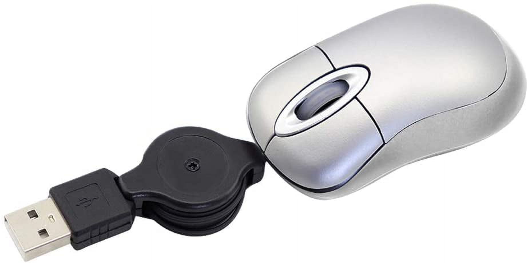 LANFENG Mini USB Wired Mouse,Retractable Cable Tiny Small Mouse for 3-8 ...