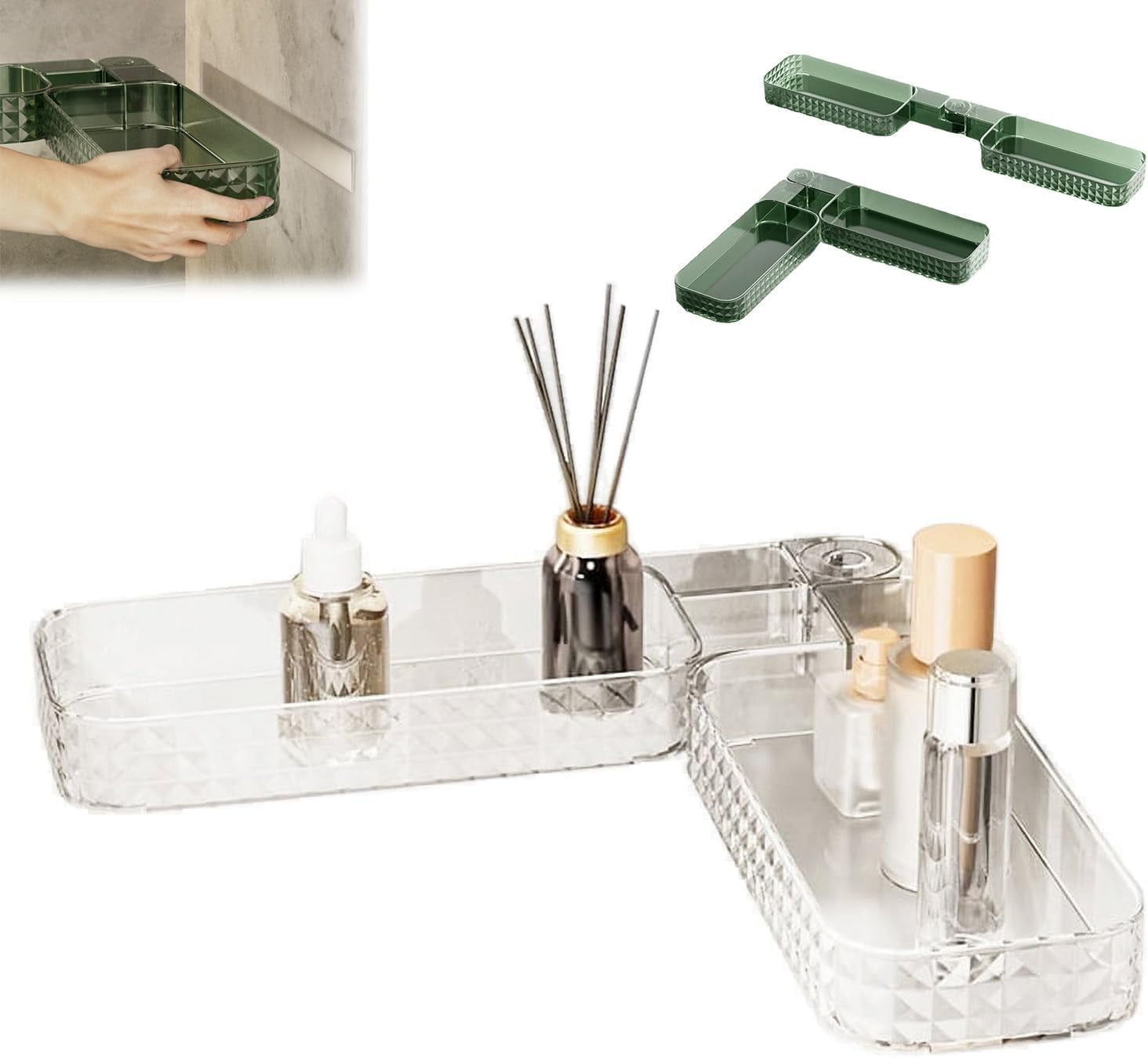 LANFENG Multifunctional U Shaped Rotating Corner Shelf Clear Finish ...