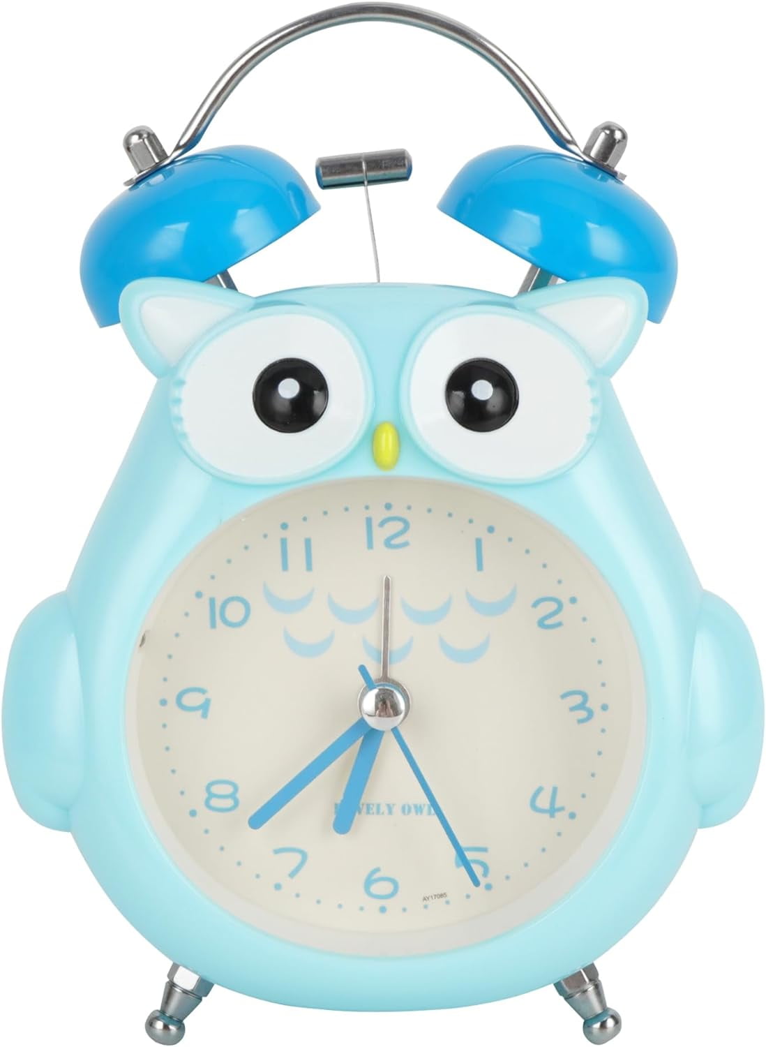 LANFENG Non-Ticking Desk Clock with Cute Cartoon Owl Design, Loud Bell ...