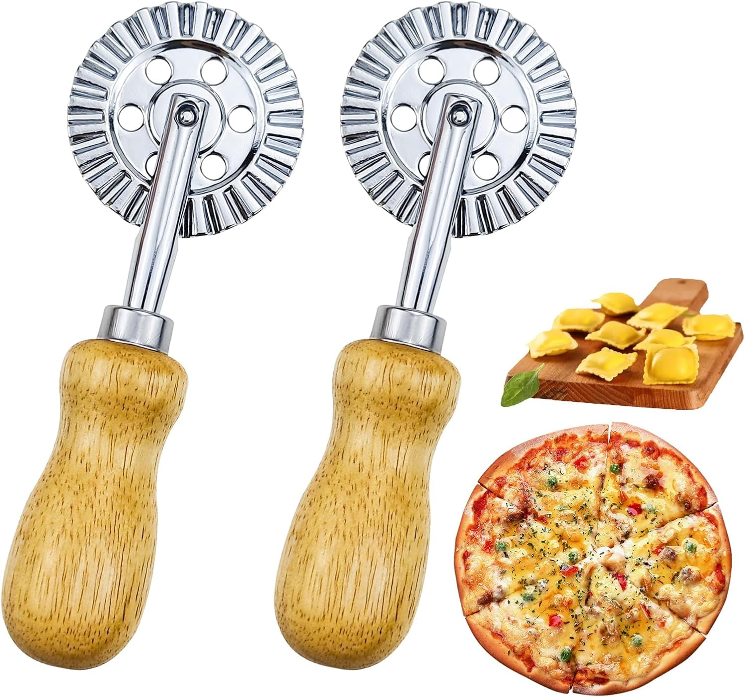 LANFENG Pasta Cutter Wheel, Pastry Wheel Cutter, Dough Ravioli Pizza ...