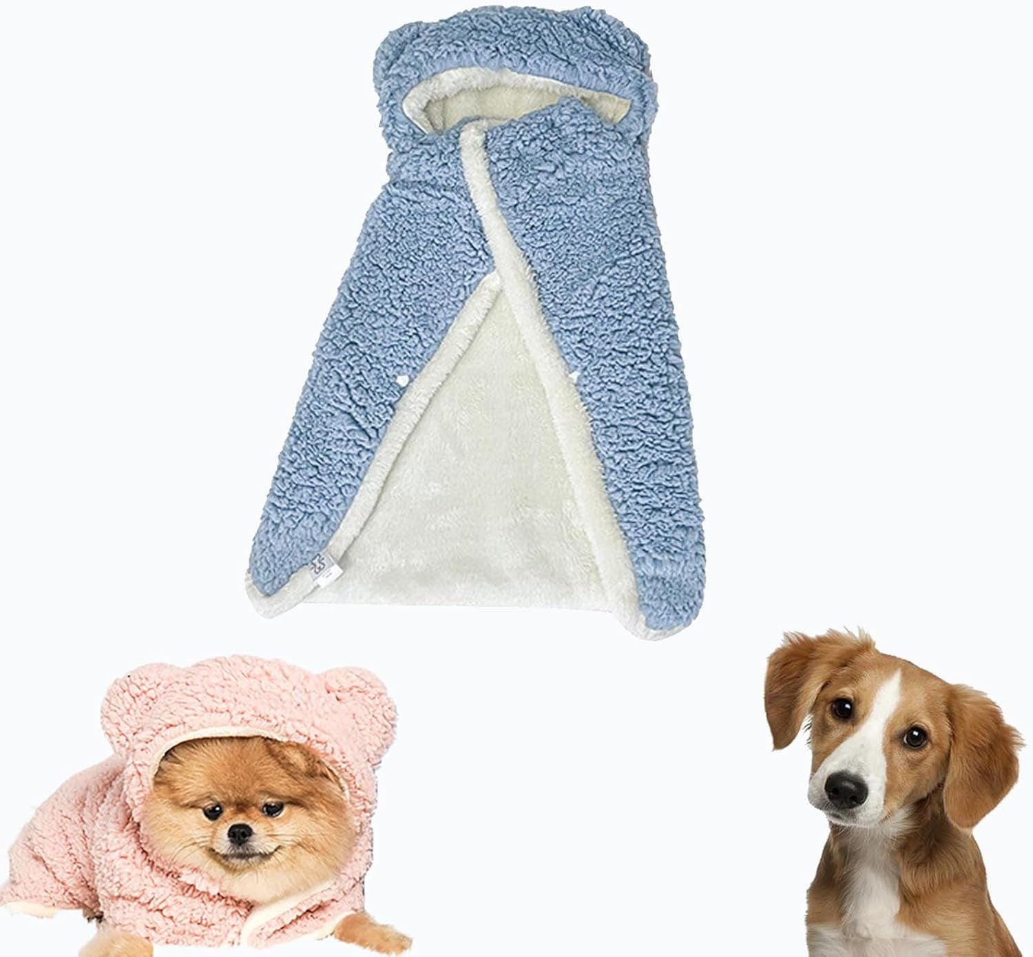 LANFENG Pet Cape Blanket, Dog Cape Blanket, Dog Robes with Hood, Dog ...