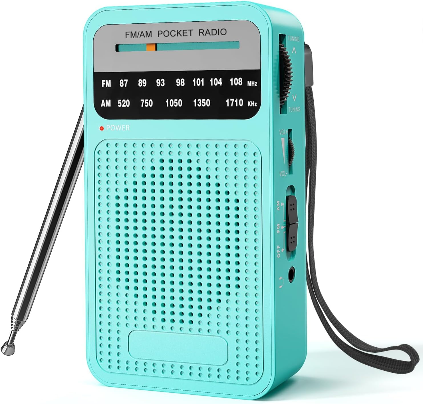 LANFENG Portable AM FM Radio with Loud Speaker Silver Pocket Radio Long ...