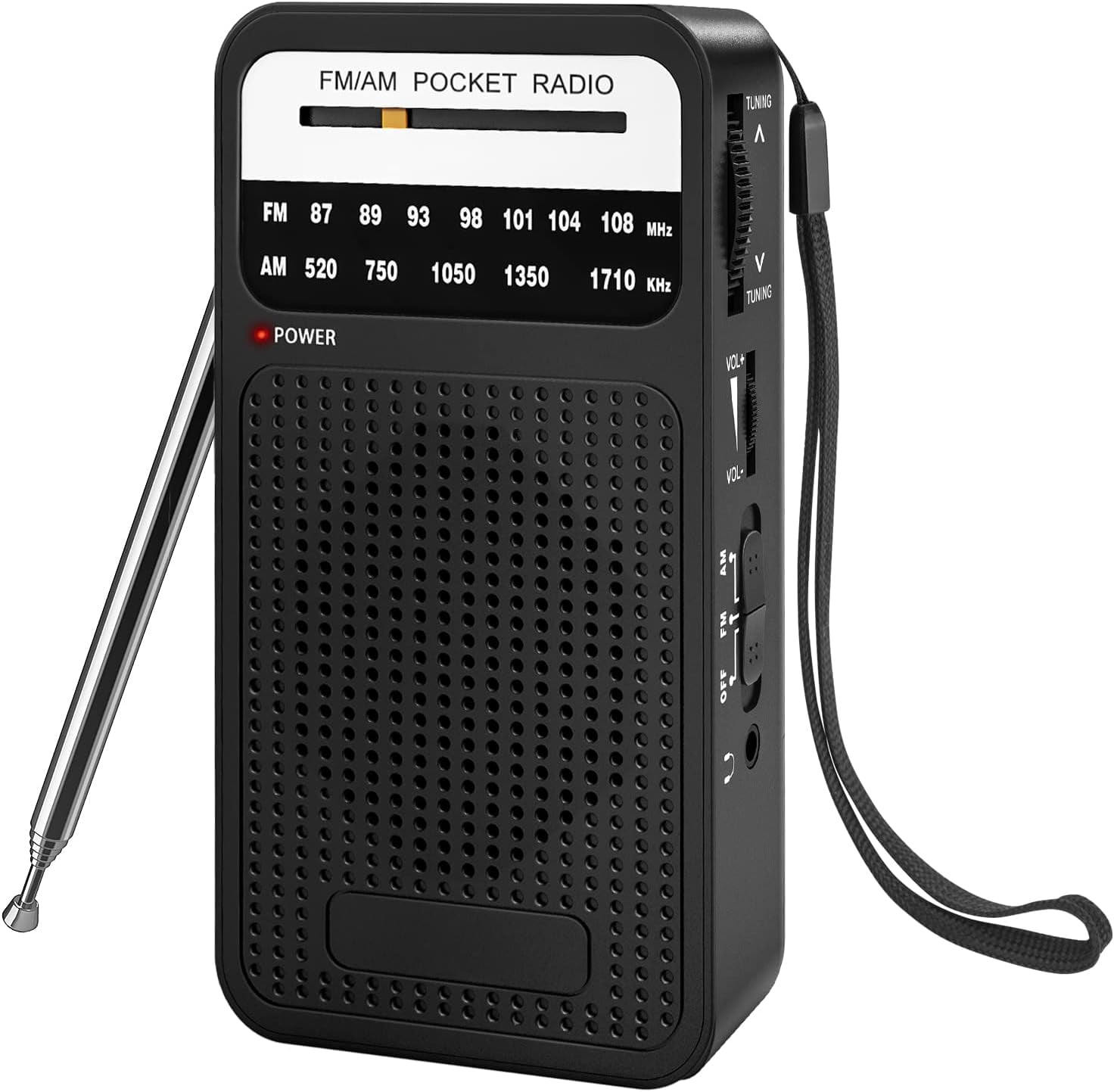 LANFENG Portable AM FM Radio with Loud Speaker Silver Pocket Radio Long Range Reception ...