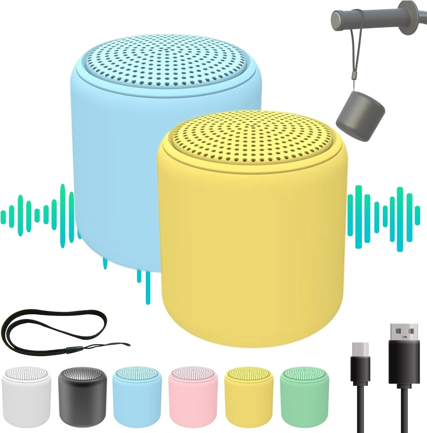 LANFENG Portable Bluetooth Speaker Mini Sound Machine for Travel White ...
