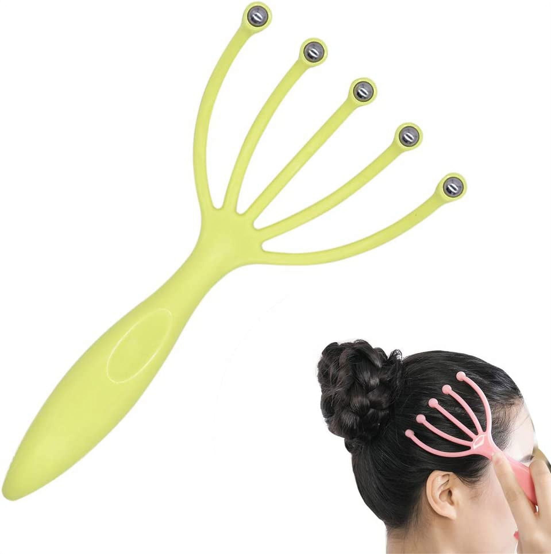 LANFENG Portable Handheld Green Scalp Massager - Stress Relief Head ...