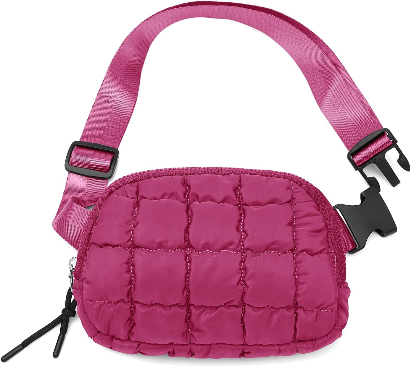 LANFENG Quilted Puffer Light Yellow Adjustable Strap Waist Fanny Pack ...