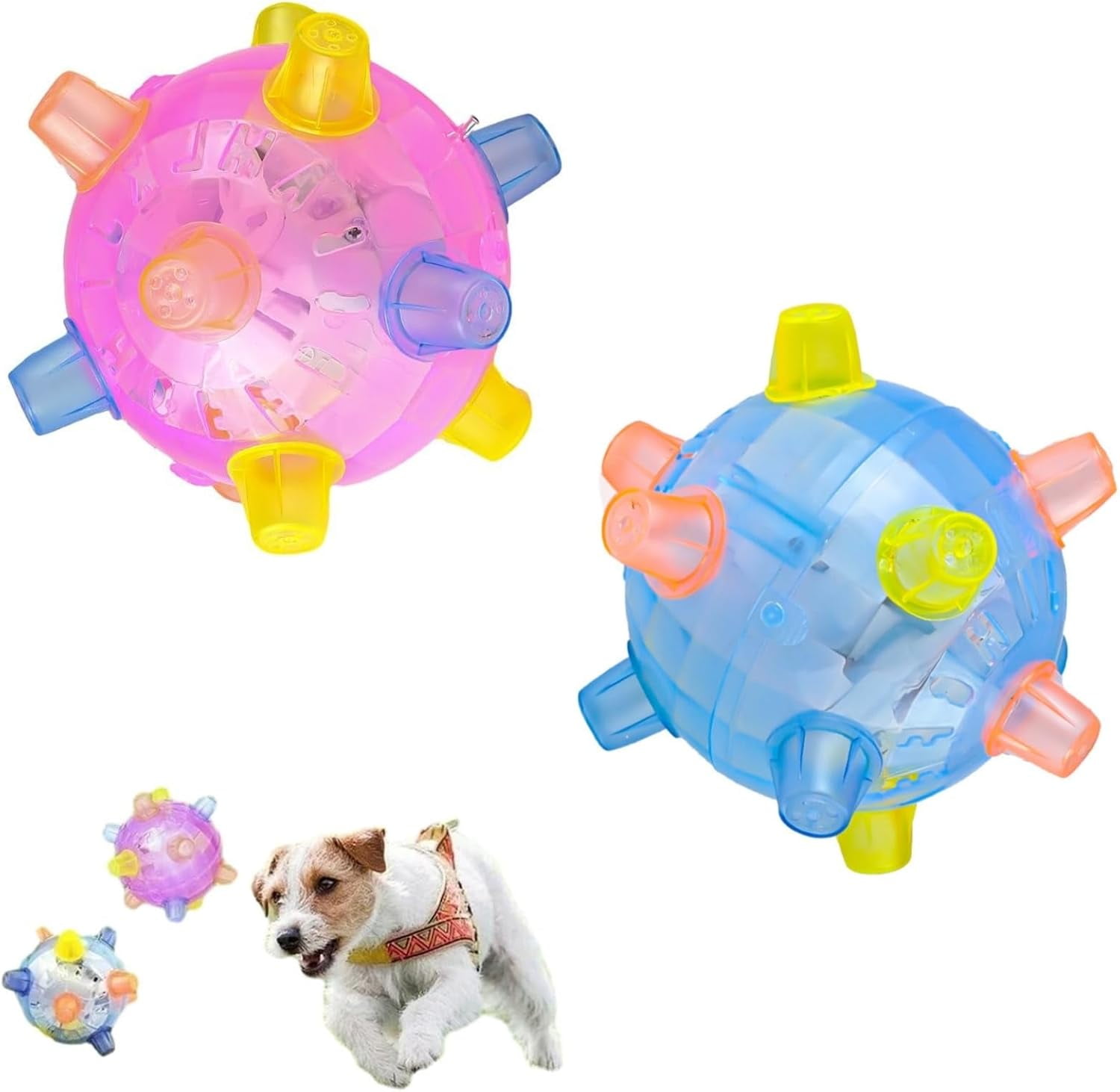 LANFENG Small Dog Interactive Lighted Ball Toy - Jumping Activation Pet ...
