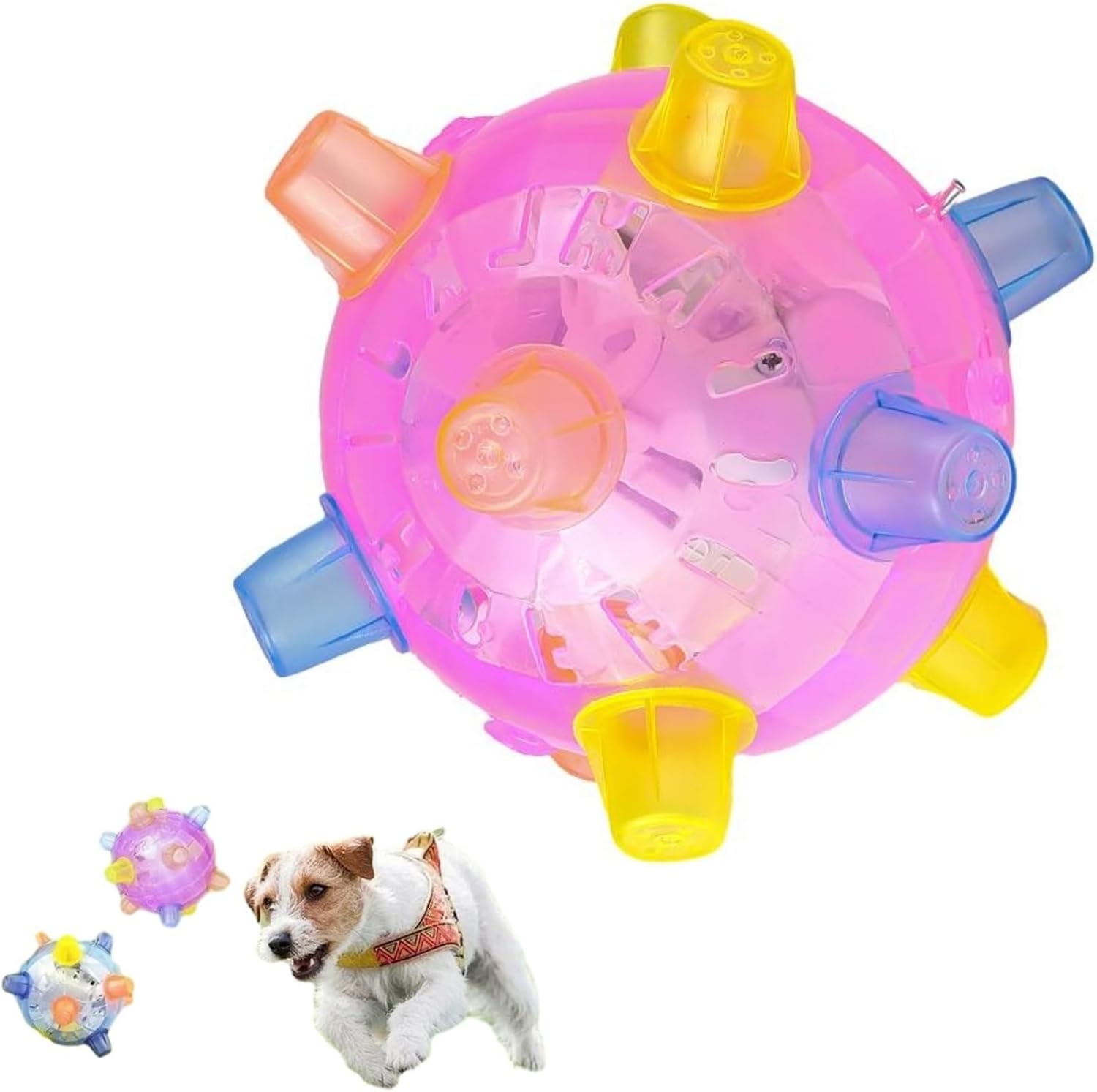 LANFENG Small Dog Interactive Lighted Ball Toy - Jumping Activation Pet ...