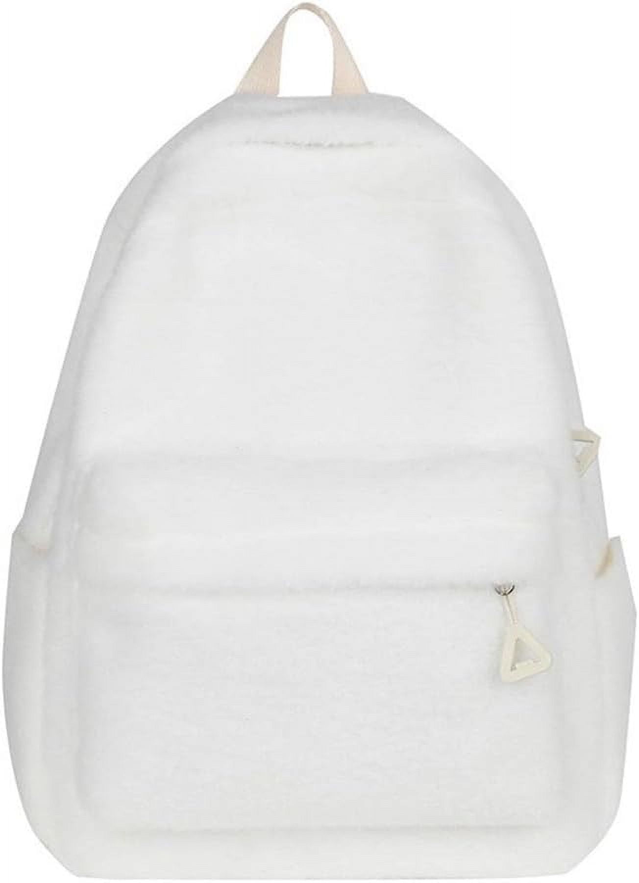 LANFENG Small Fuzzy Backpack Light Yellow Soft Plush Mini Backpack Cute ...